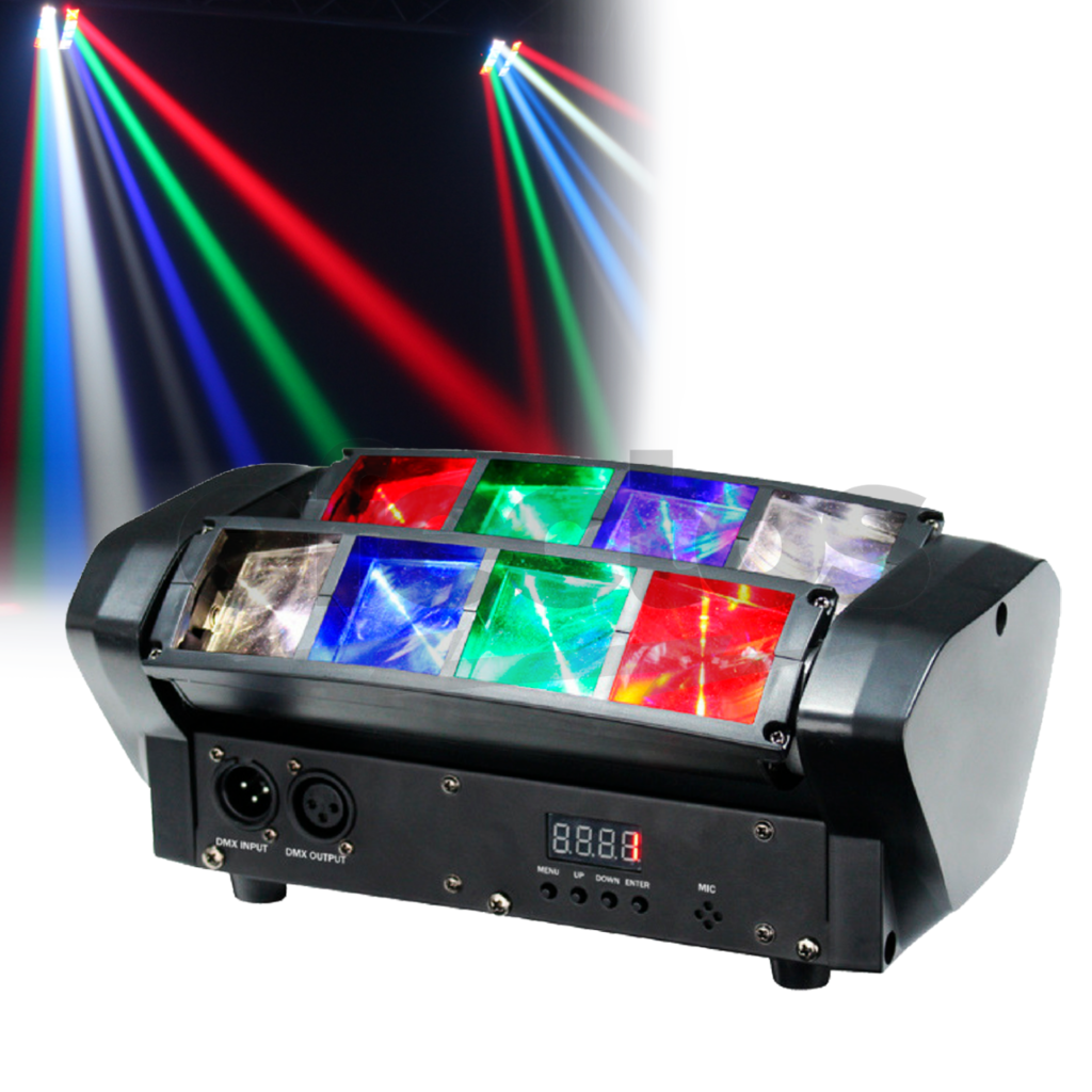 LUMINARIA LUZ MINI SPIDER MEGALUZ 8 X 3W – ACCESORIOS MUSICALES MX